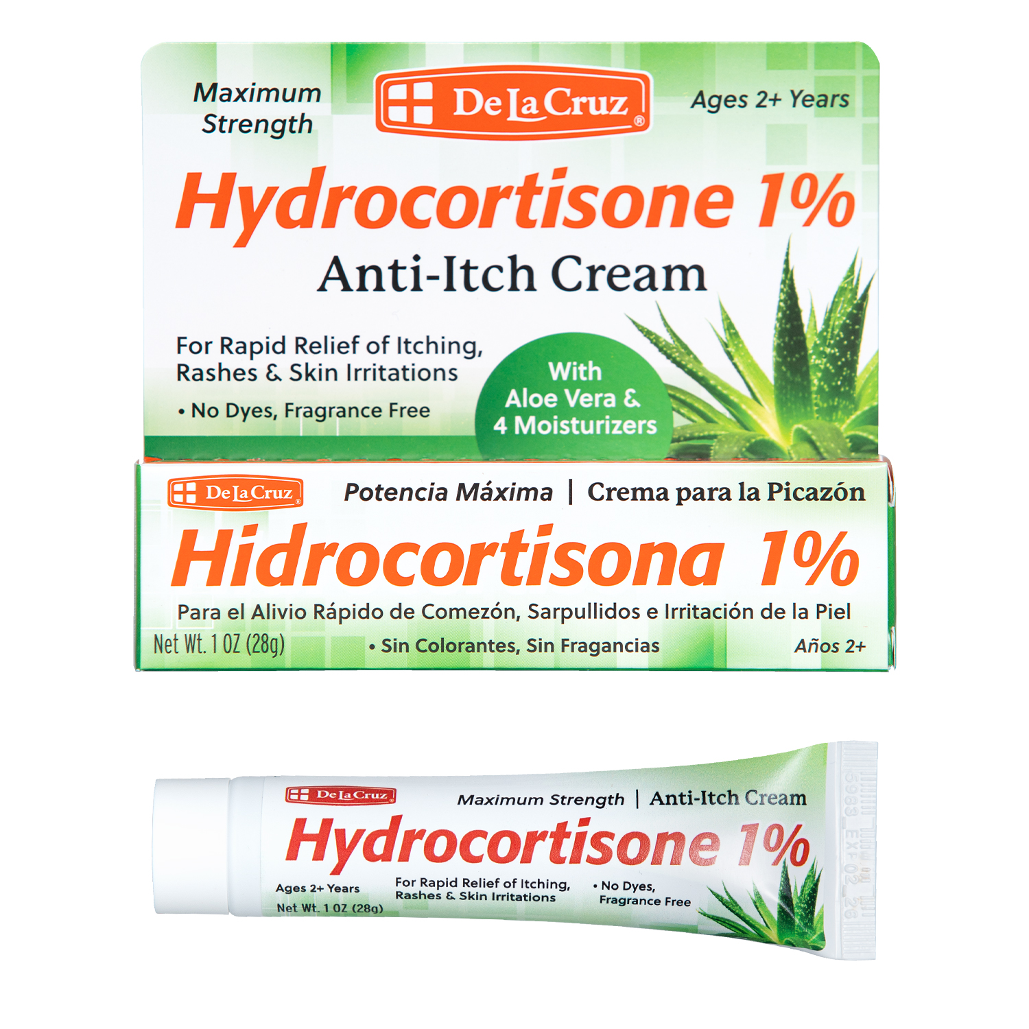 De La Cruz® 1% Hydrocortisone Anti-Itch Cream 1 OZ (28 g)
