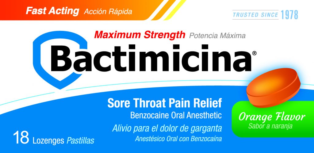 Bactimicina® Sore Throat Pain Relief Max Strength Lozenges 18’s