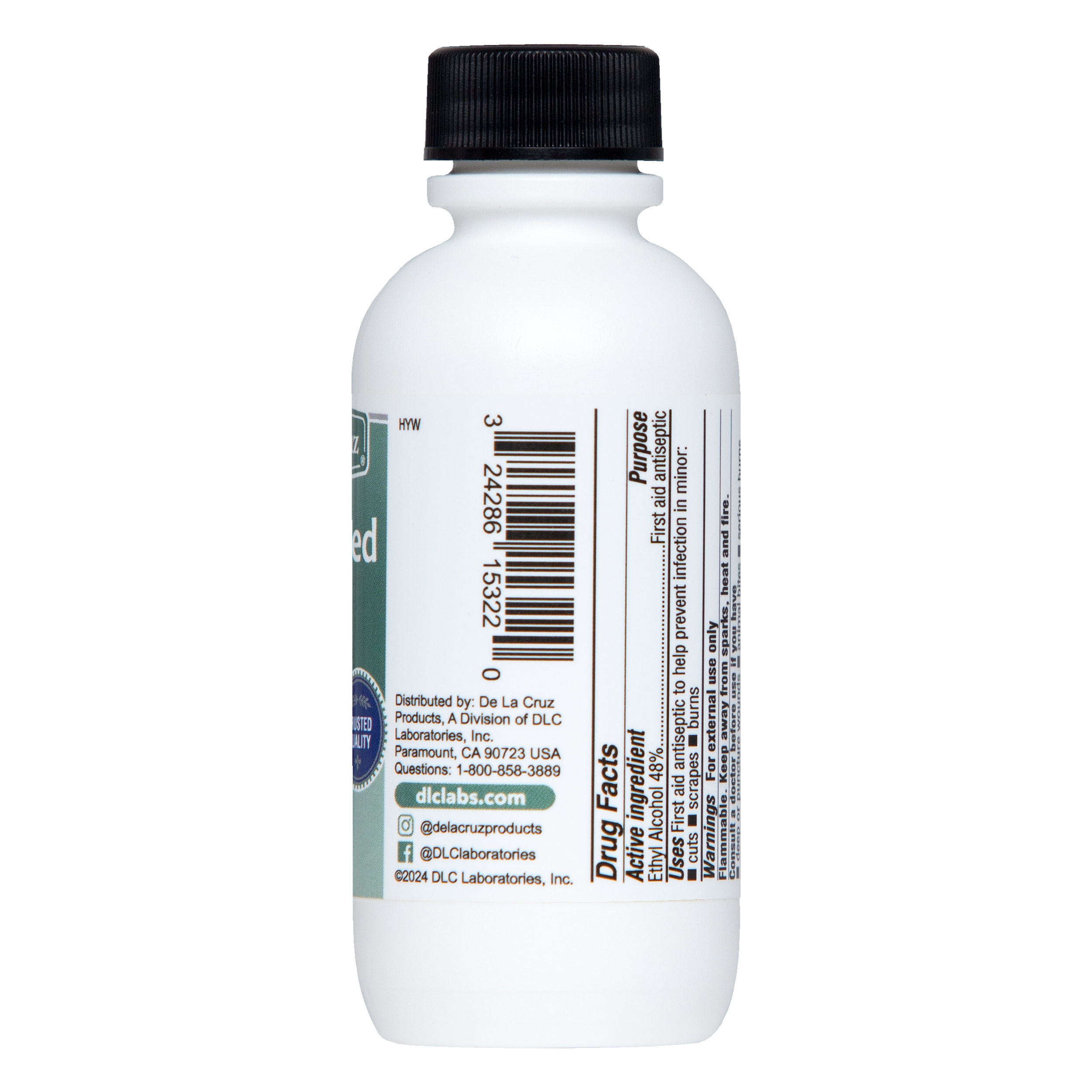 De La Cruz® Decolorized Iodine First Aid Antiseptic 2 FL. OZ. (60mL)