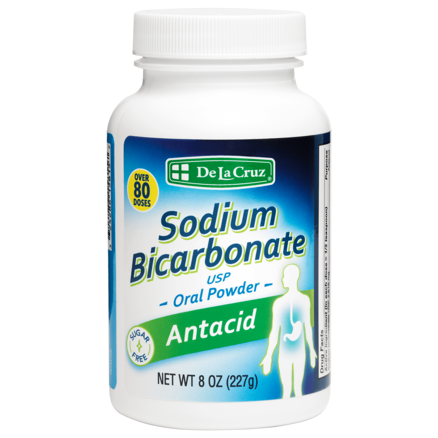 De La Cruz® Pure Sodium Bicarbonate Antacid Powder USP Grade 8 OZ. (227g)