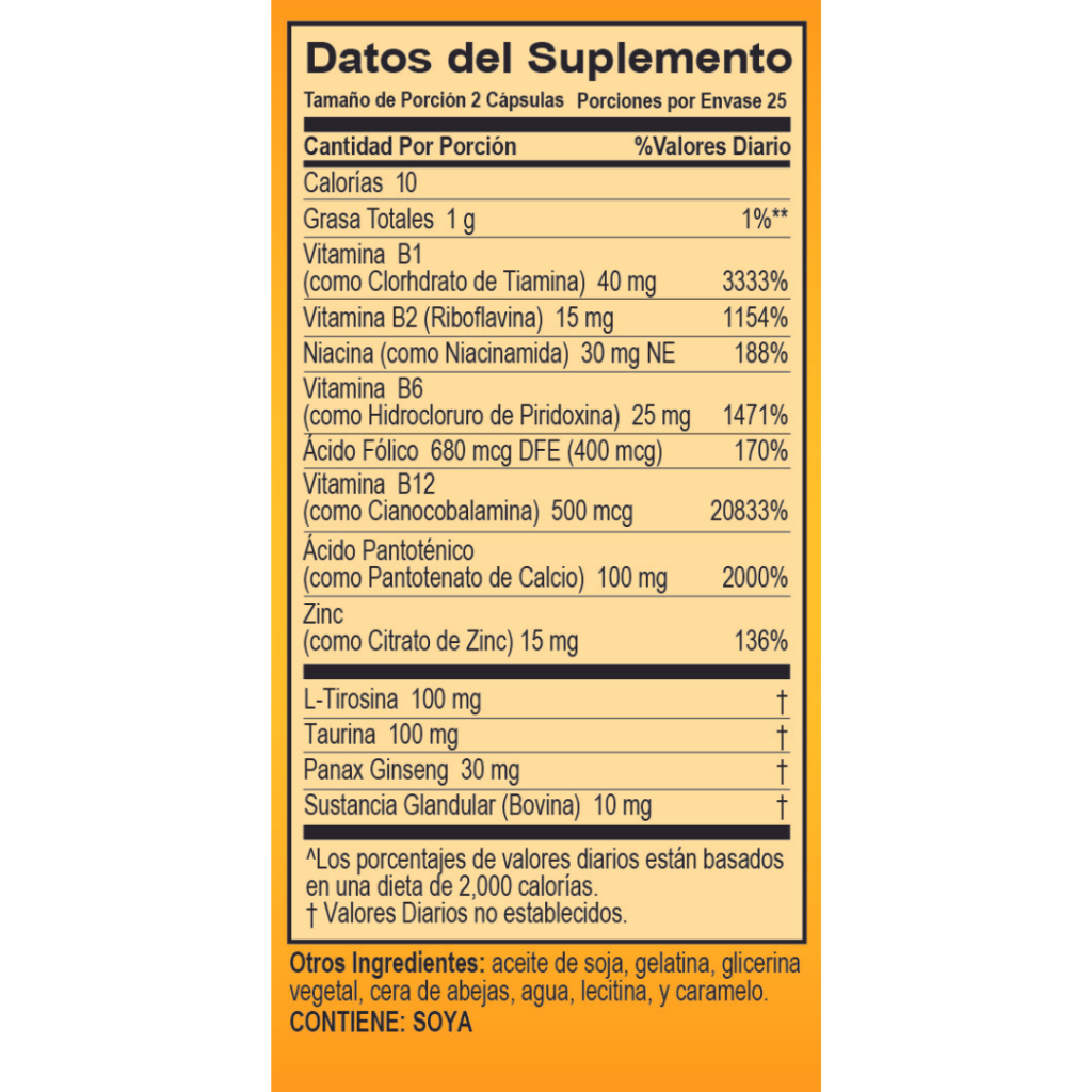 Super Macho® Dietary Supplement with High Potency B Vitamins, 50 Softgels